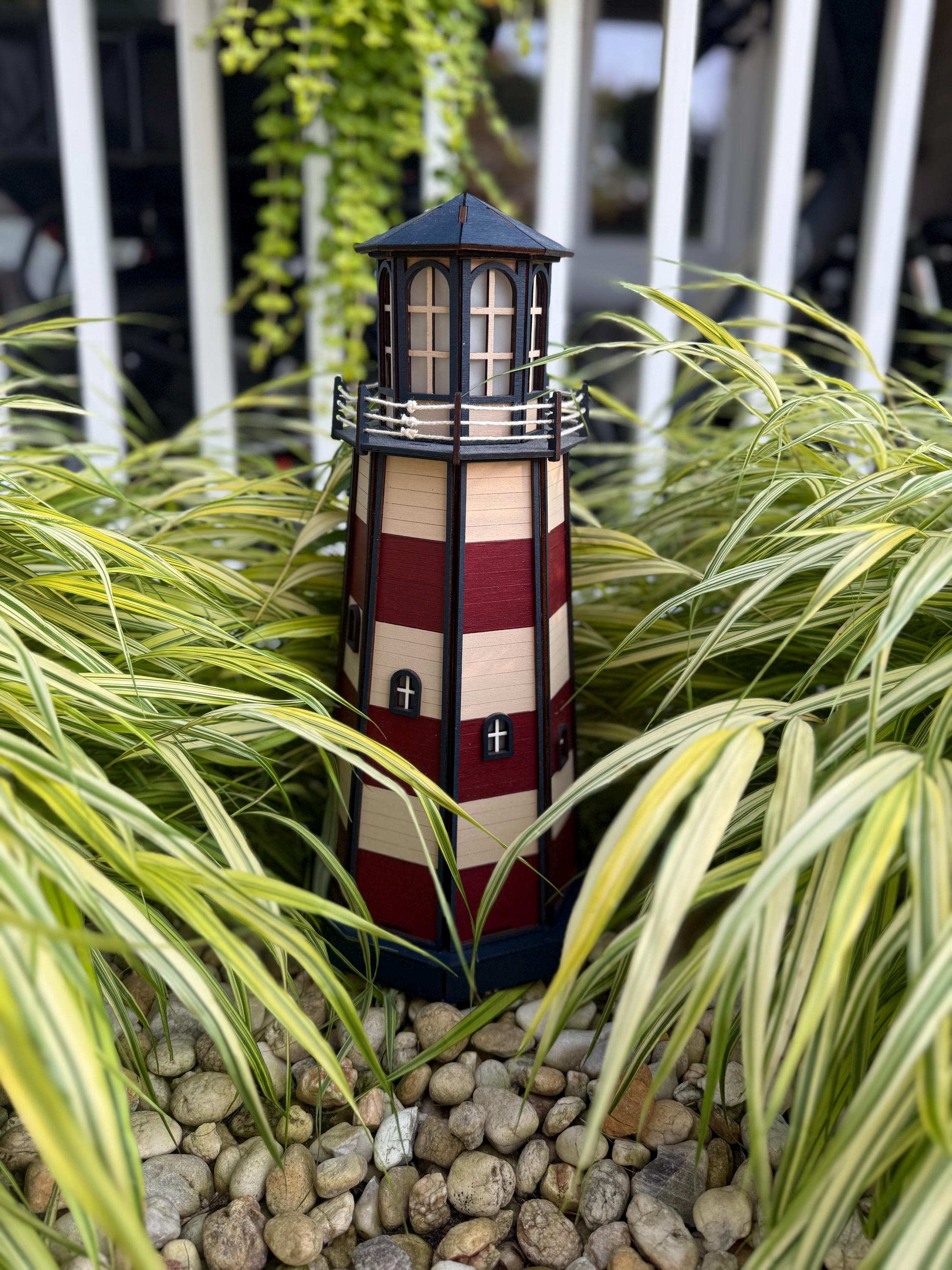 Handcrafted Wooden Light up Lighthouse Decor| Nautical Costal Accent ...