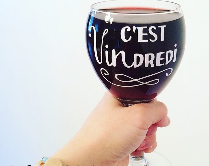 Decal for Wine Cup "c'est Vindredi" for Wine Drinkers - Etsy