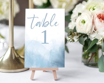 Light Blue Wedding Table Numbers - Etsy