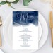 Wedding Dinner Menu Formal Dinner Menu INSTANT DOWNLOAD Navy Blue Gold ...
