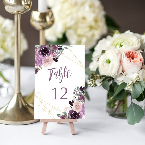 Purple Table Numbers - Etsy