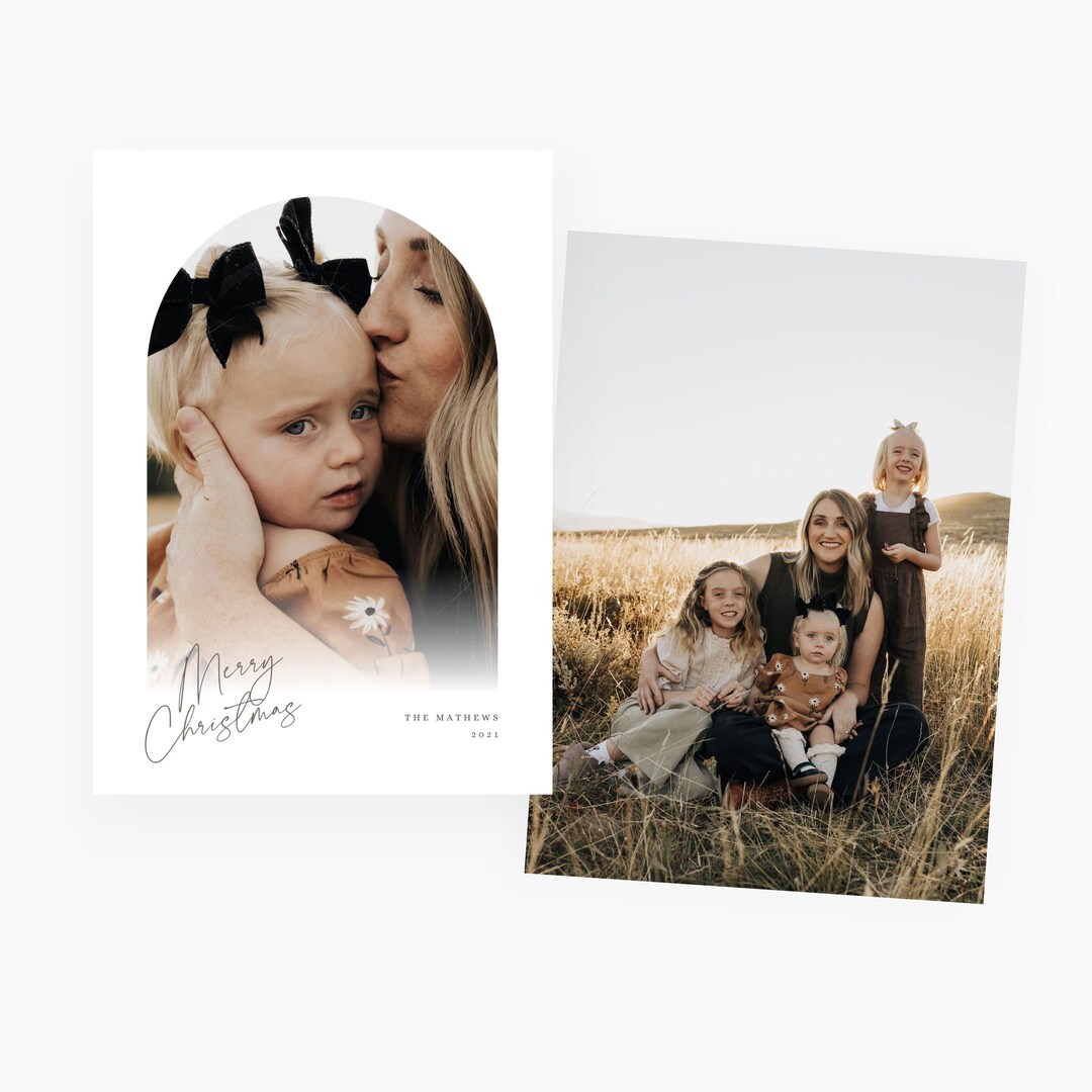 Canva Christmas Card With Photo Template Printable Xmas Card Photo ...