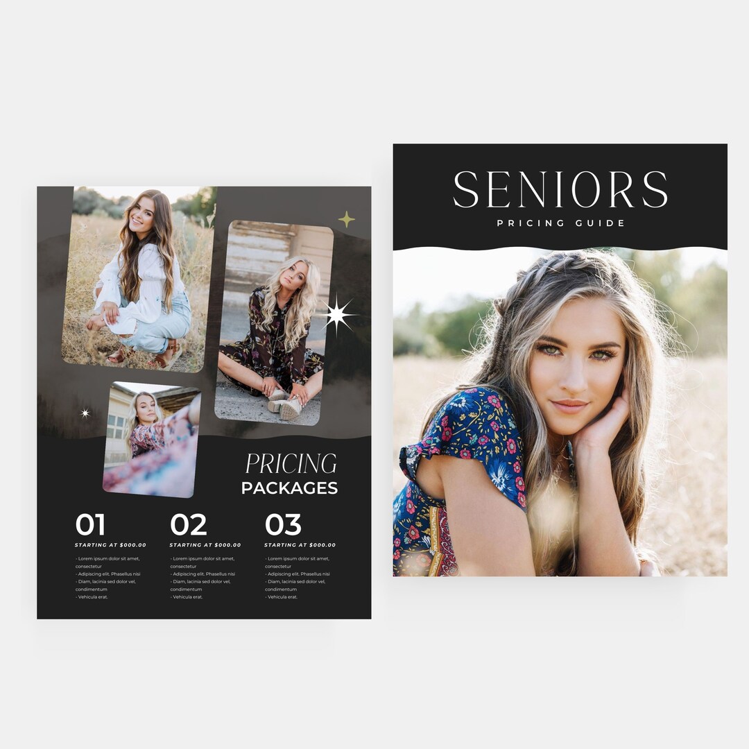 Luna | CANVA Senior Photography Pricing List Guide Template Pricing ...