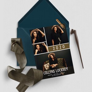 Graduation Invitation Template With Photo Card Photoshop - Etsy