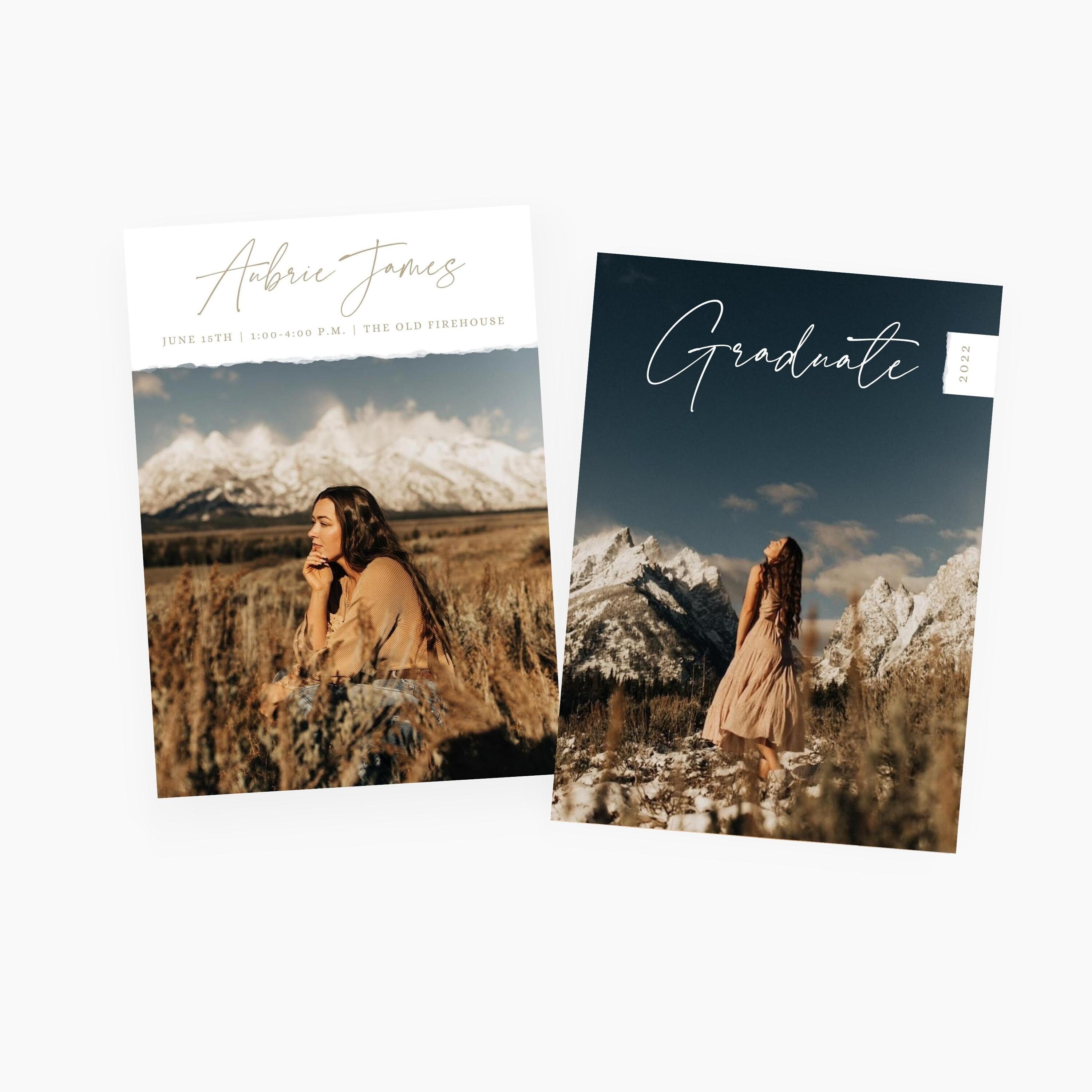 CANVA Graduation Invitation Template With Photo Card Editable - Etsy