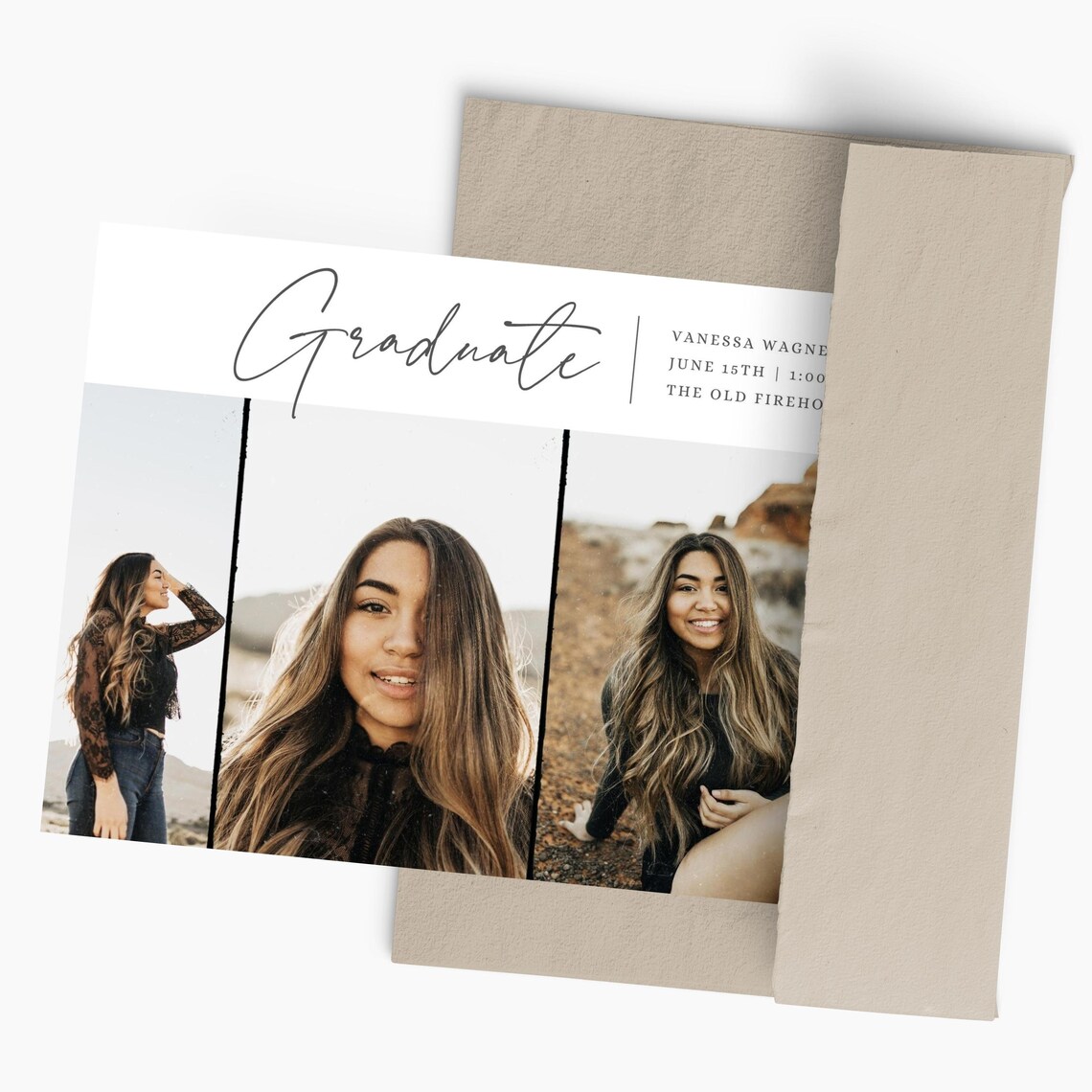 CANVA Graduation Invitation Template With Photo Card Editable - Etsy