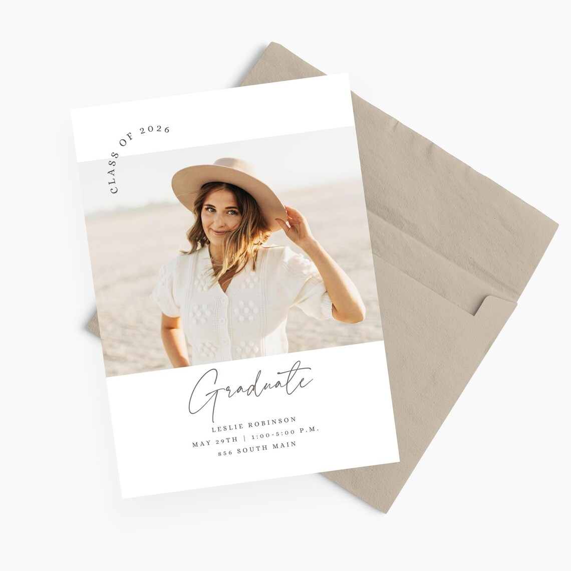 CANVA Graduation Invitation Template With Photo Card Editable | Etsy