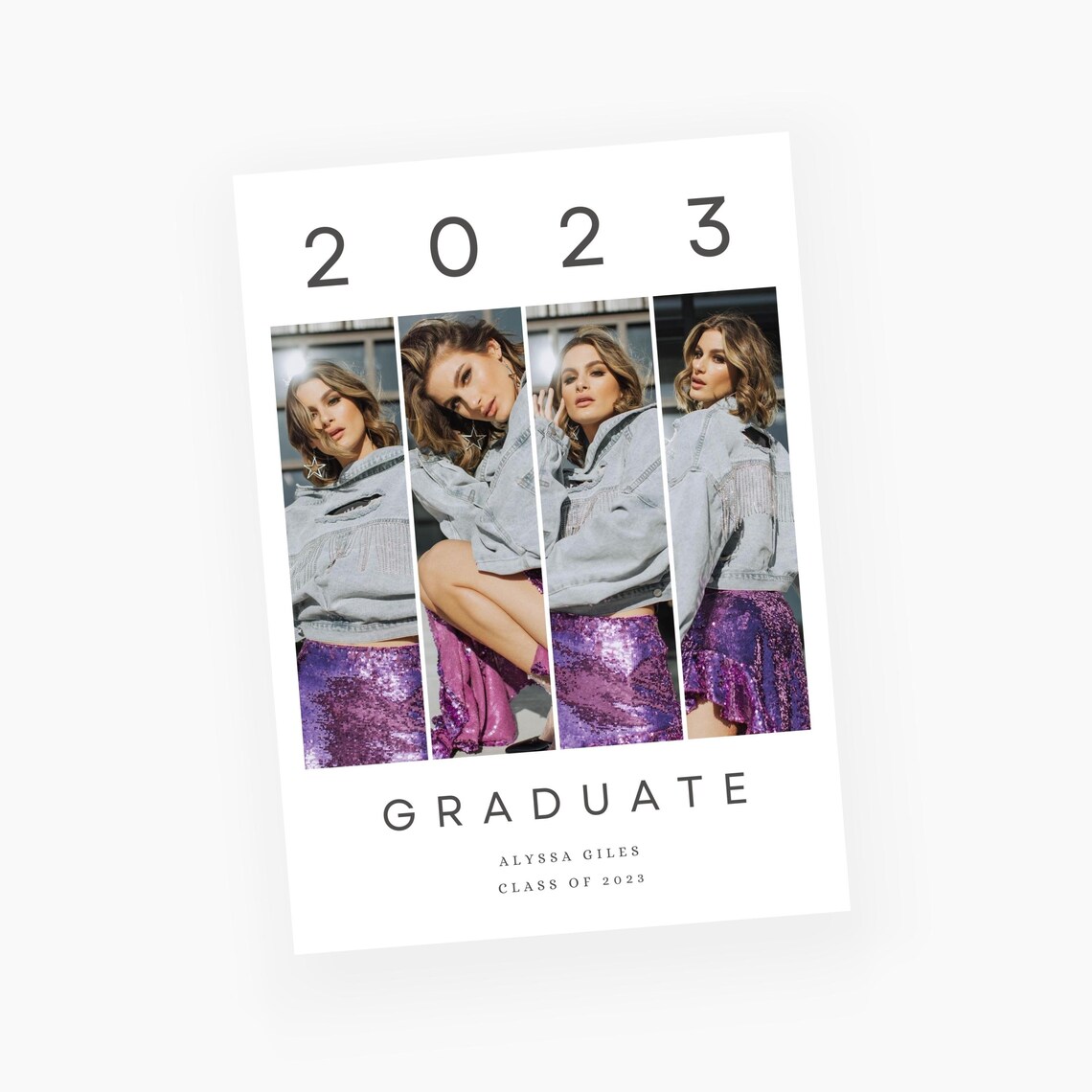 CANVA Graduation Invitation Template With Photo Card Printable - Etsy