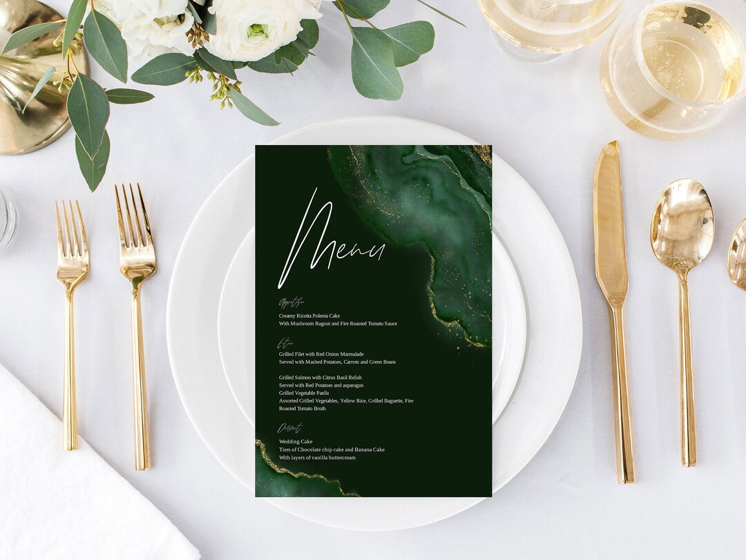 Wedding Dinner Menu Formal Dinner Menu INSTANT DOWNLOAD - Etsy
