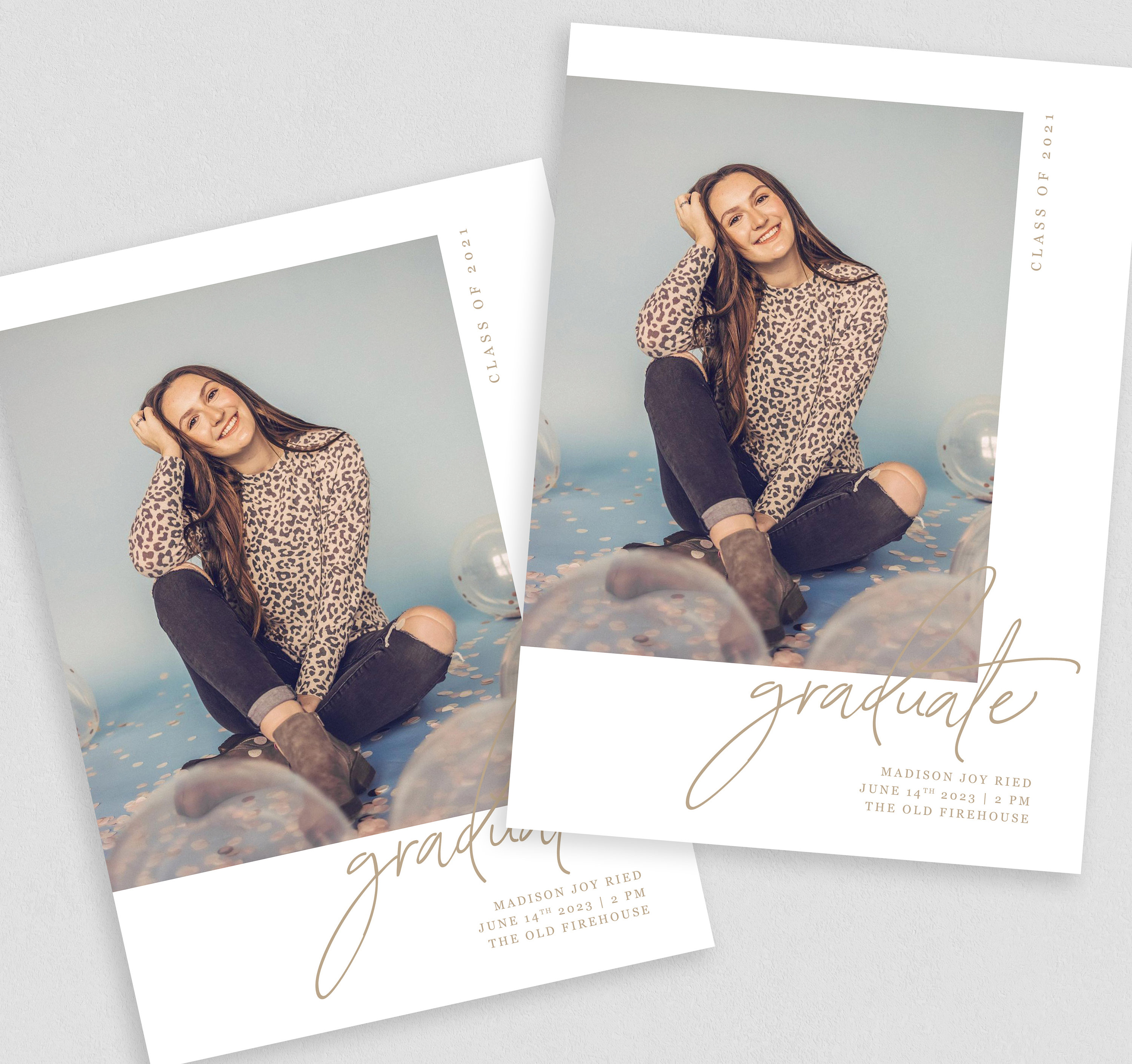 Graduation Invitation Template With Photo Card Photoshop | Etsy