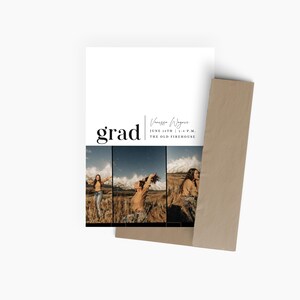 CANVA Graduation Invitation Template With Photo Card Editable - Etsy