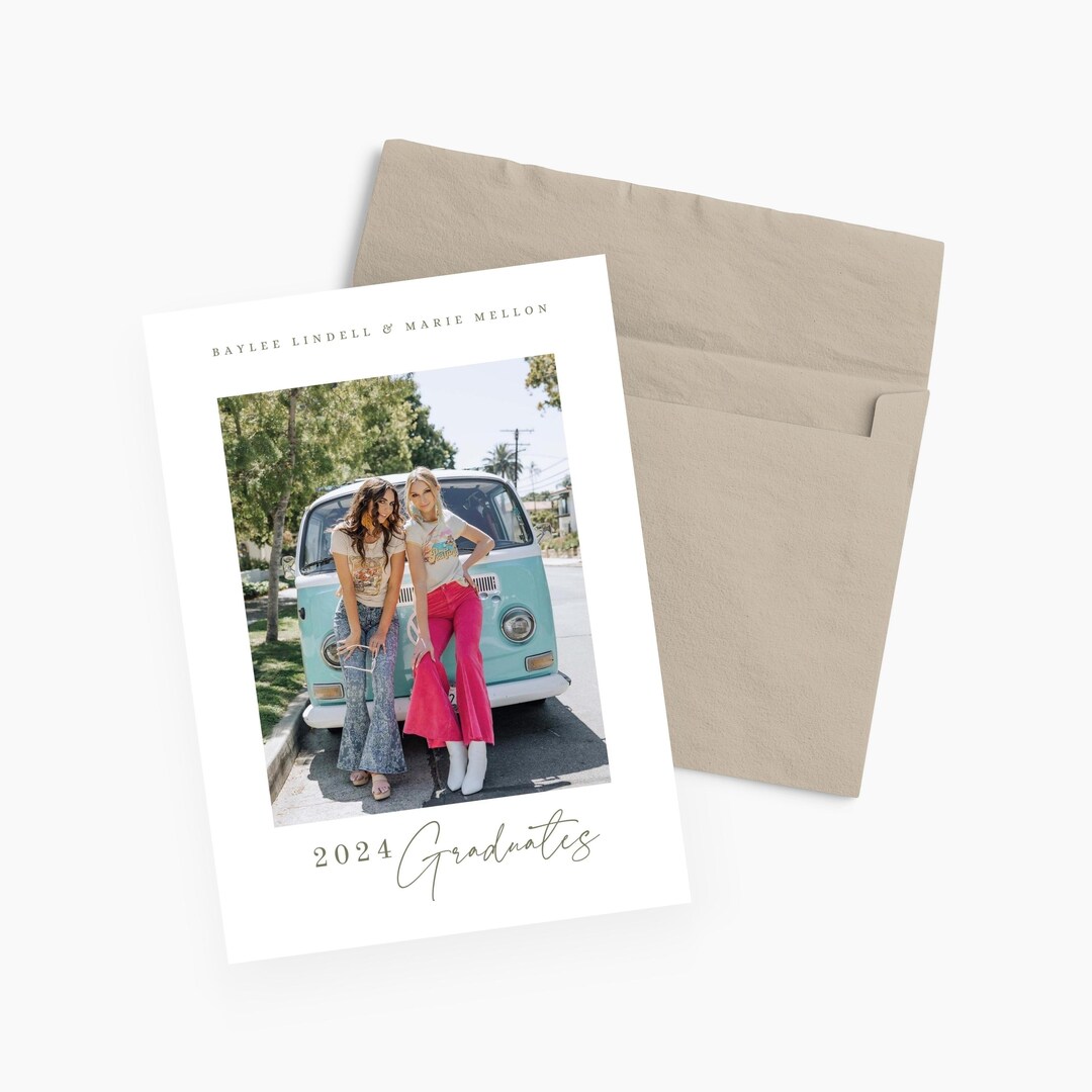 CANVA Graduation Invitation Template With Photo Card Editable Senior ...