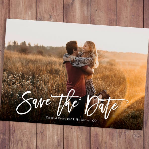 Save the Date Photoshop Template - Etsy