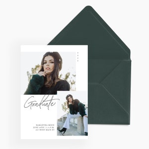CANVA Graduation Invitation Template With Photo Card Editable Senior ...