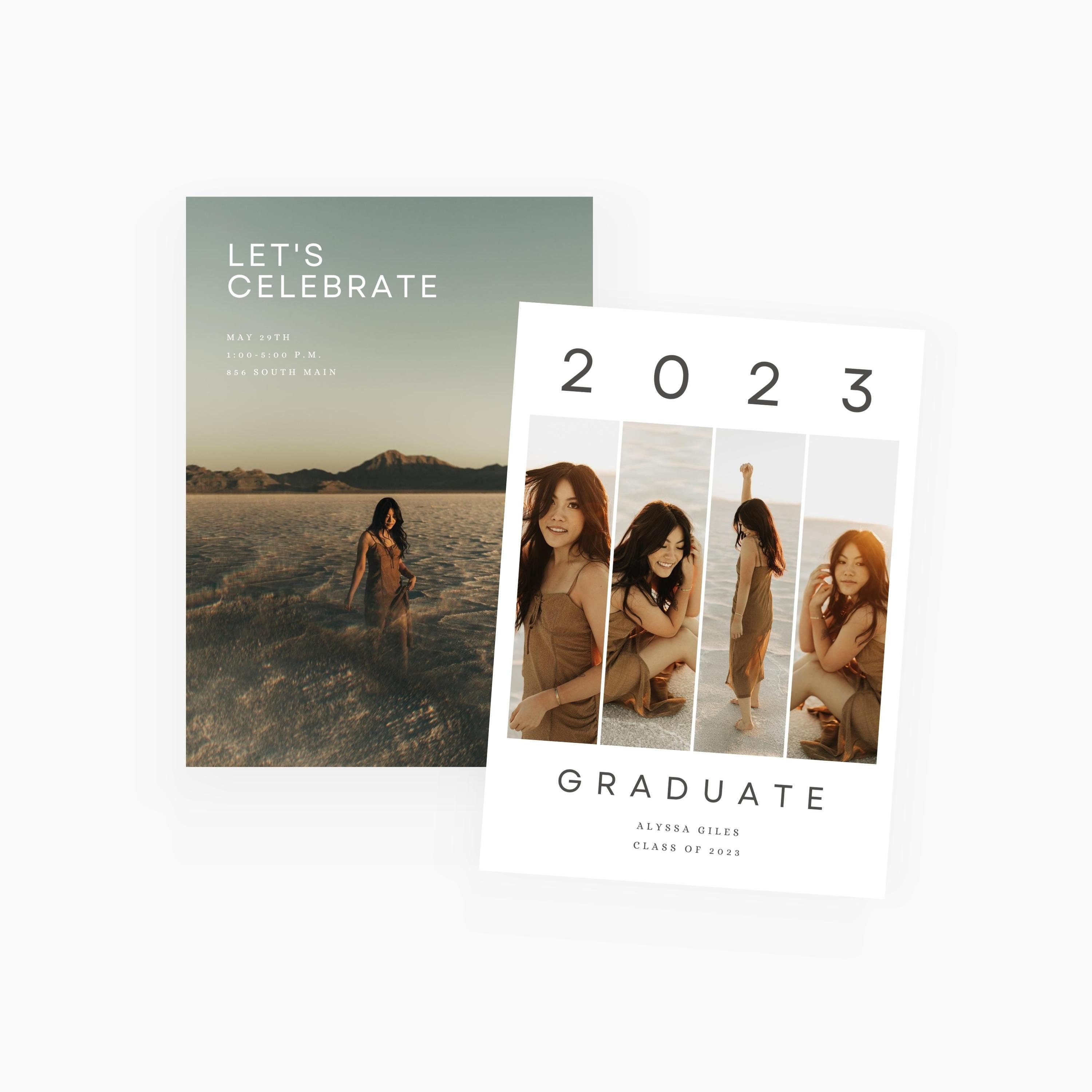 CANVA Graduation Invitation Template With Photo Card Printable - Etsy