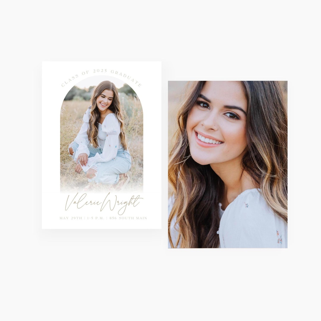 CANVA Graduation Invitation Template With Photo Card Editable Etsy