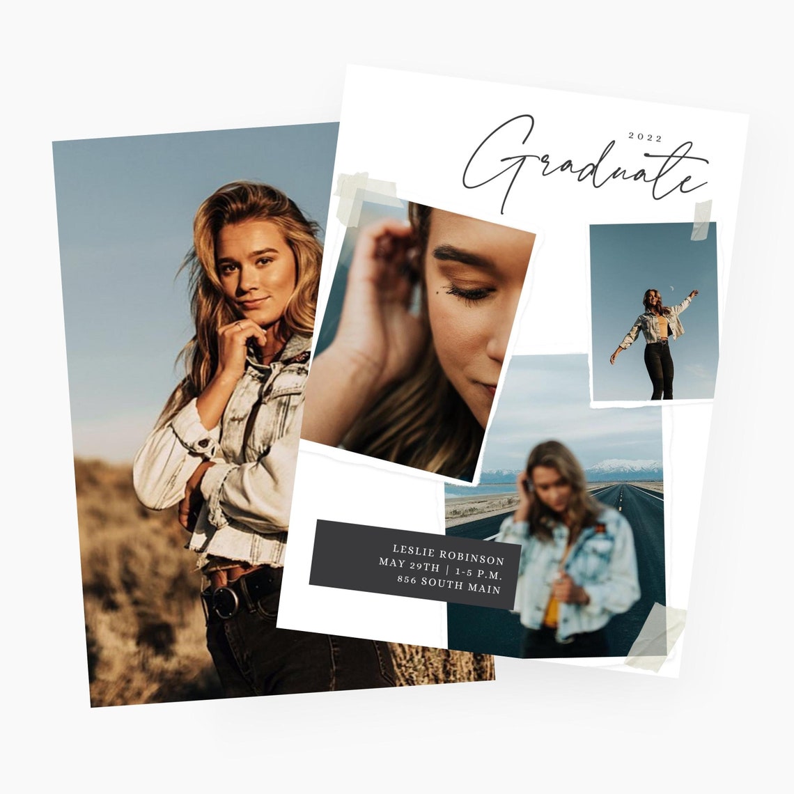 CANVA Graduation Invitation Template With Photo Card Editable - Etsy