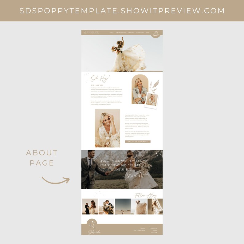 Poppy SHOWIT Website Template Photographer Website Template - Etsy