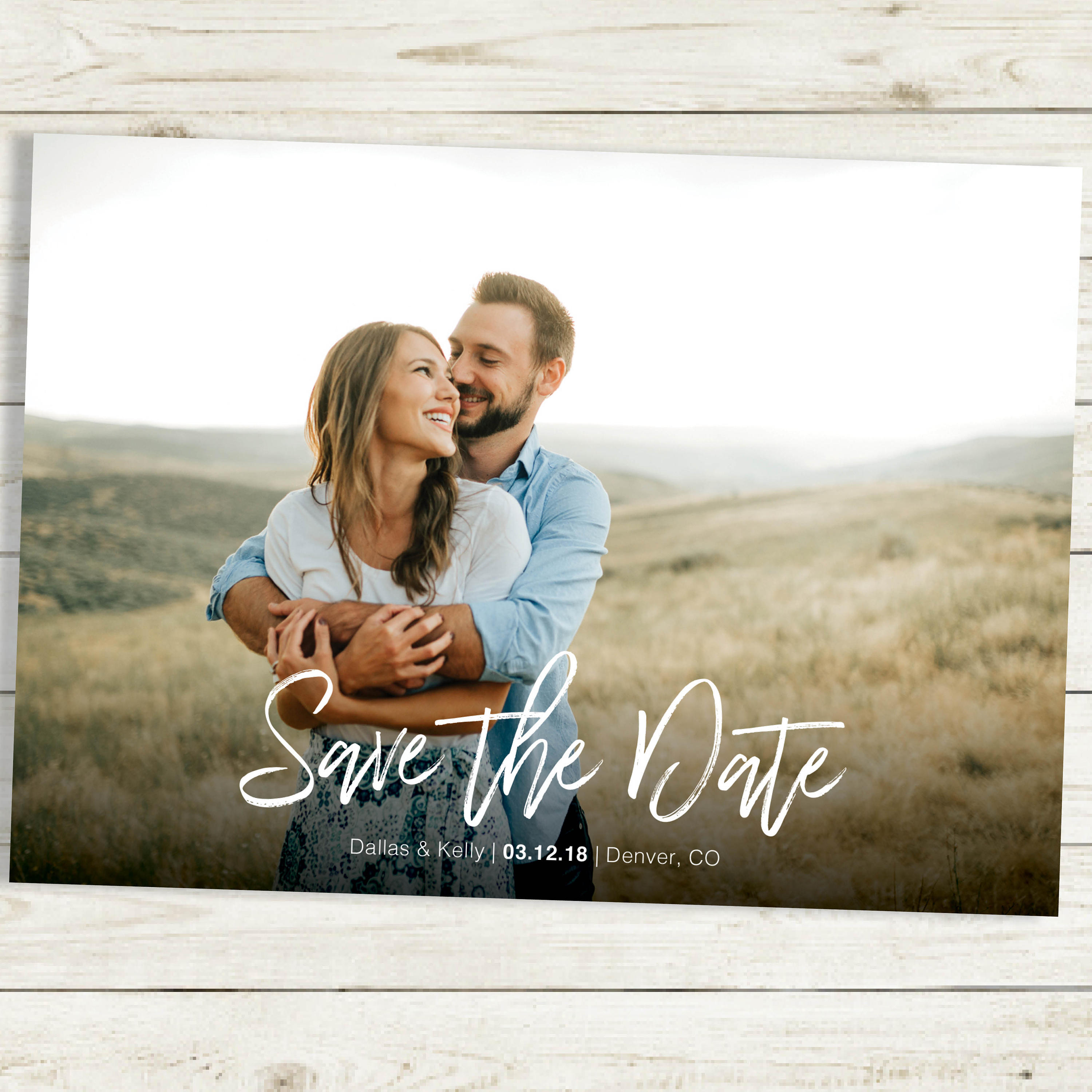Save the Date Template With Photo Card Photoshop Template | Etsy