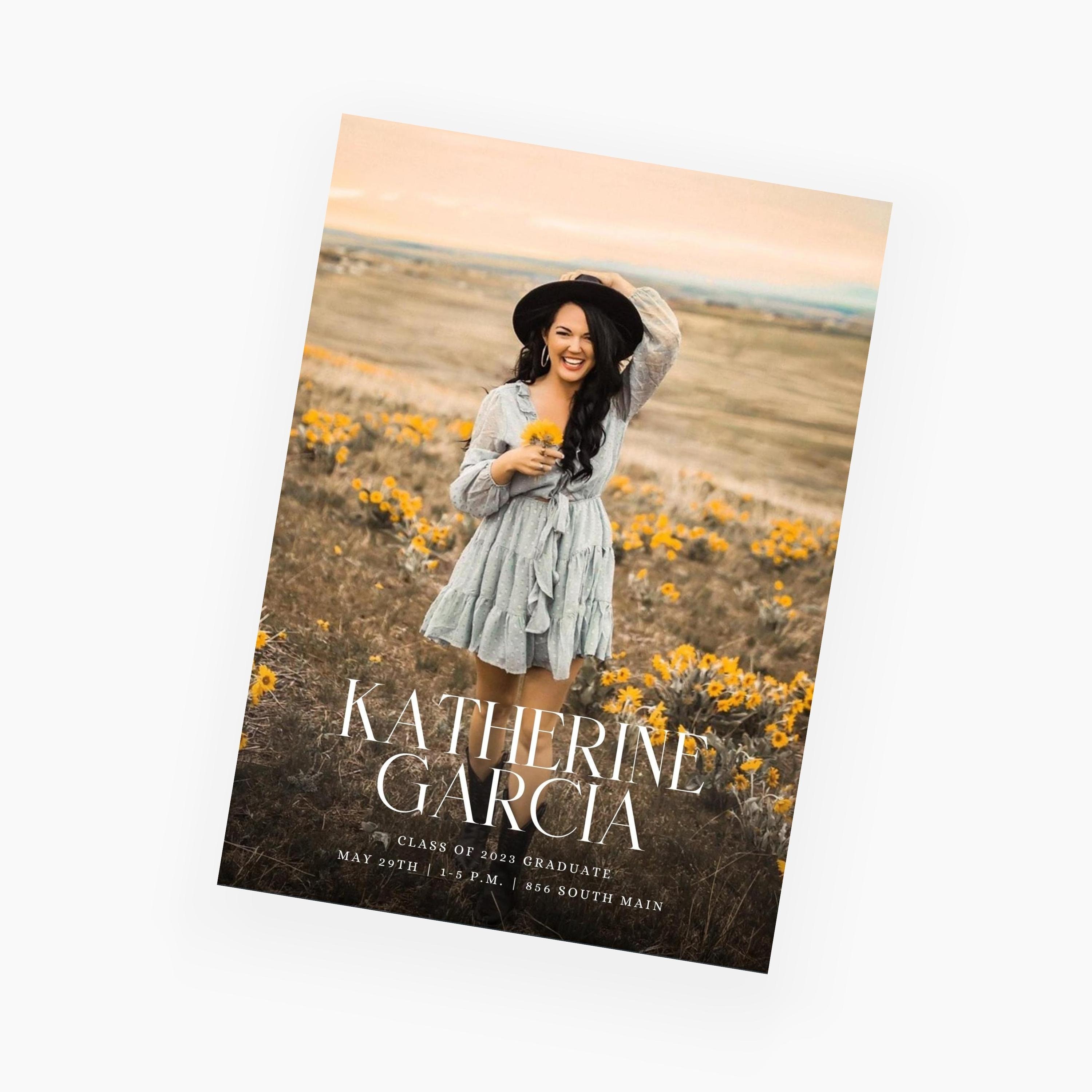 CANVA Graduation Invitation Template With Photo Card Editable | Etsy