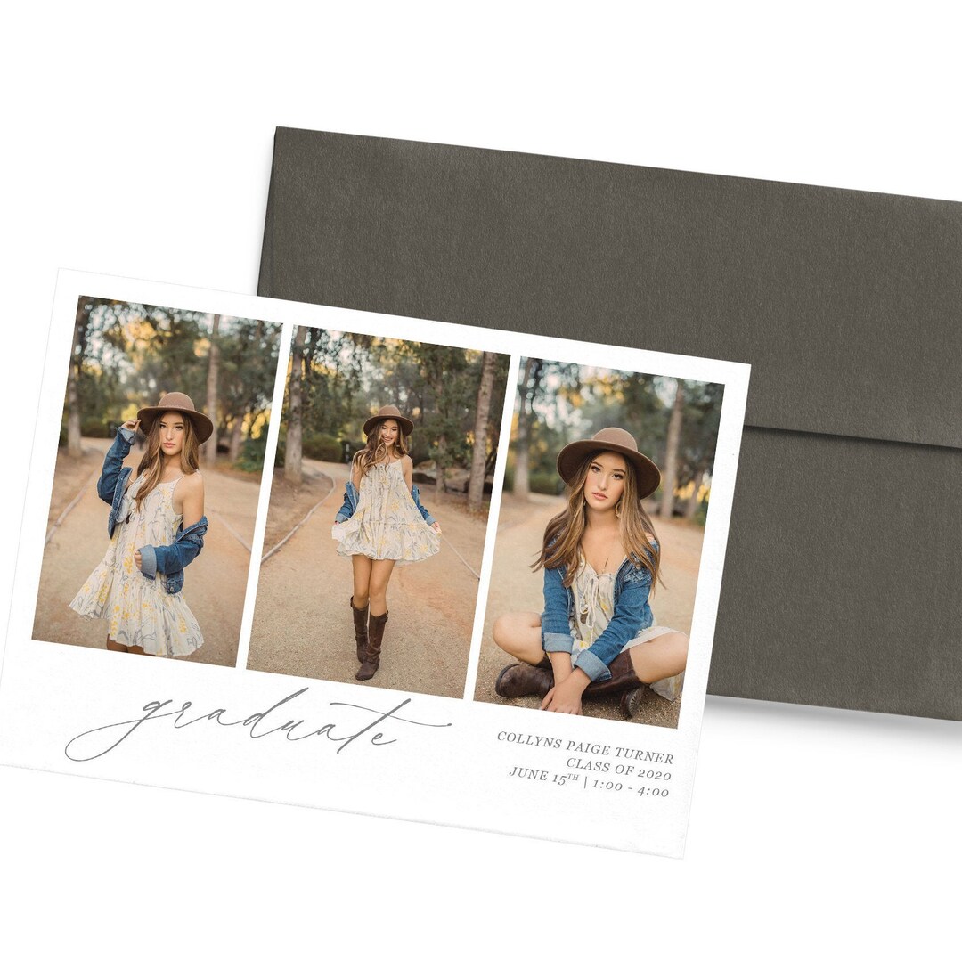 Graduation Invitation Template With Photo Card Photoshop Template ...