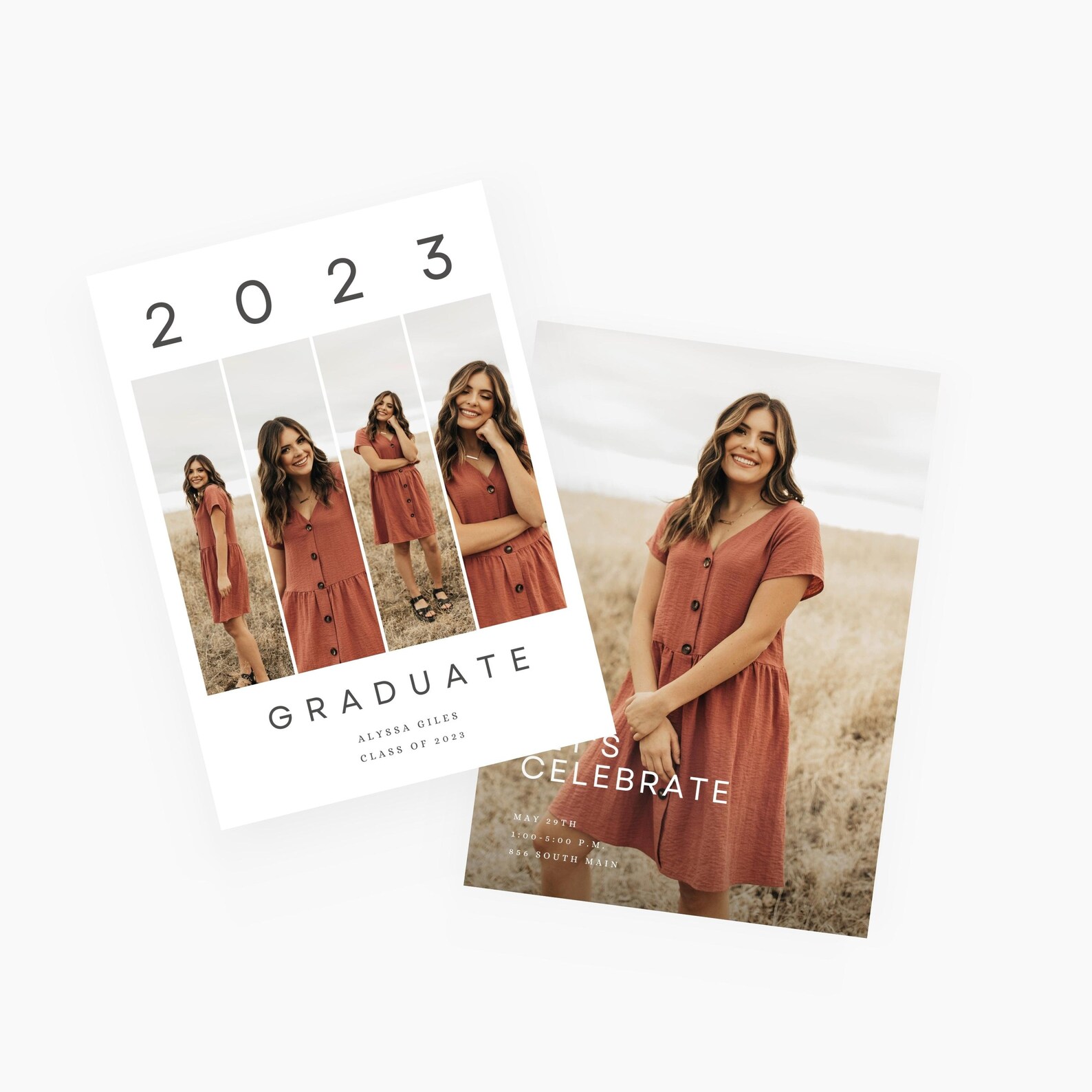 CANVA Graduation Invitation Template With Photo Card Printable - Etsy
