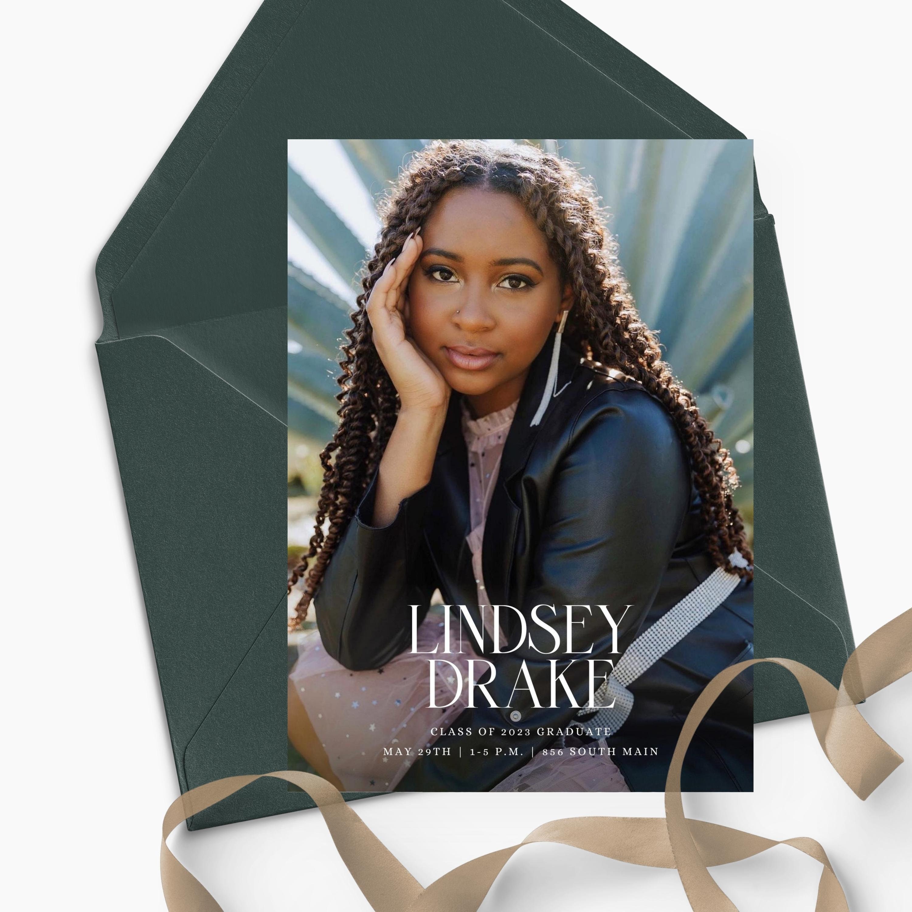 CANVA Graduation Invitation Template With Photo Card Editable | Etsy