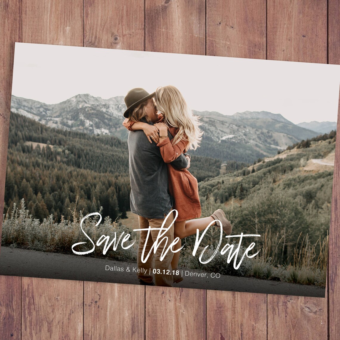 Save the Date Template With Photo Card Photoshop Template | Etsy