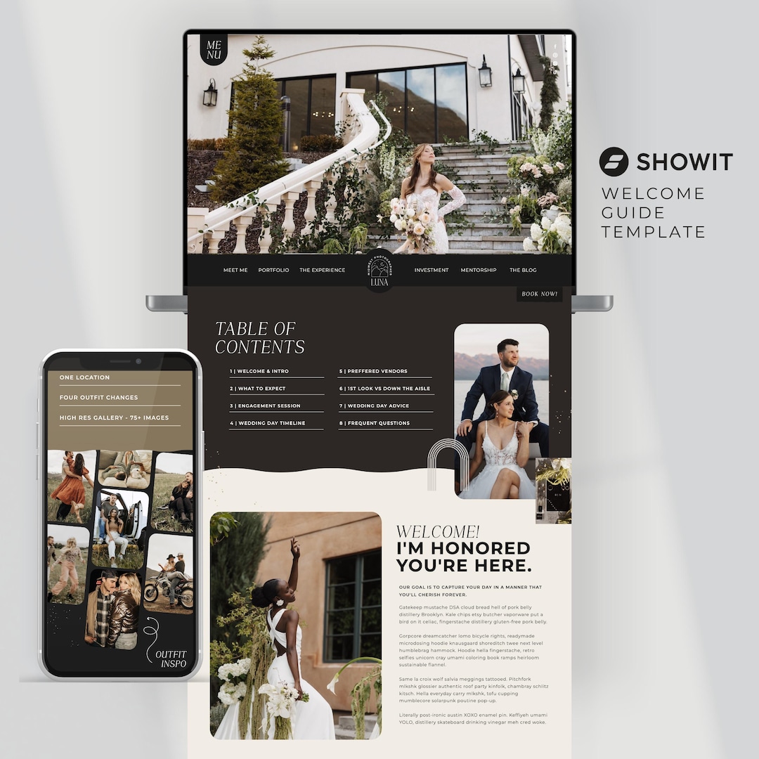 Luna | Showit Website Template Welcome Guide ADD ON for Photographers ...