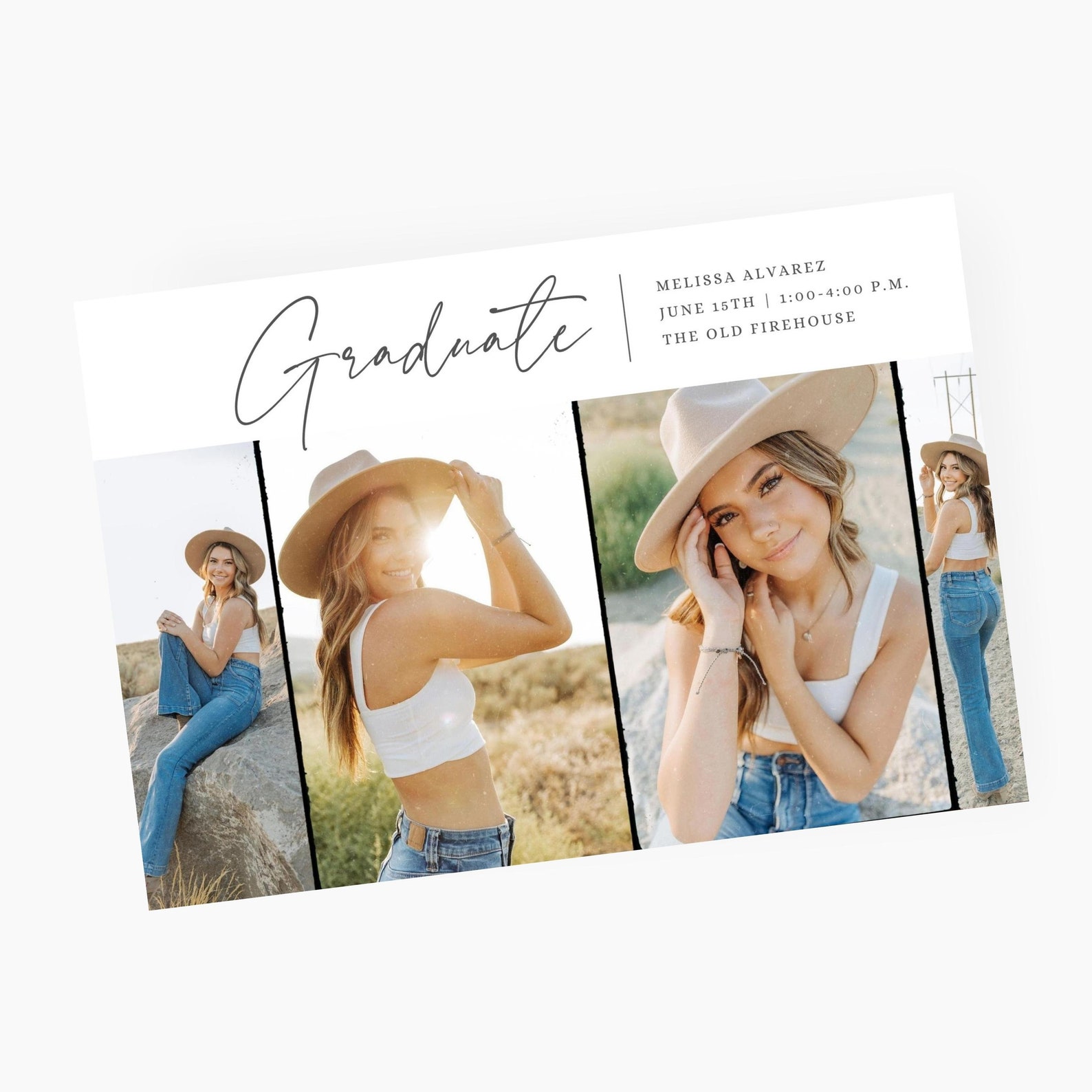 CANVA Graduation Invitation Template With Photo Card Editable - Etsy