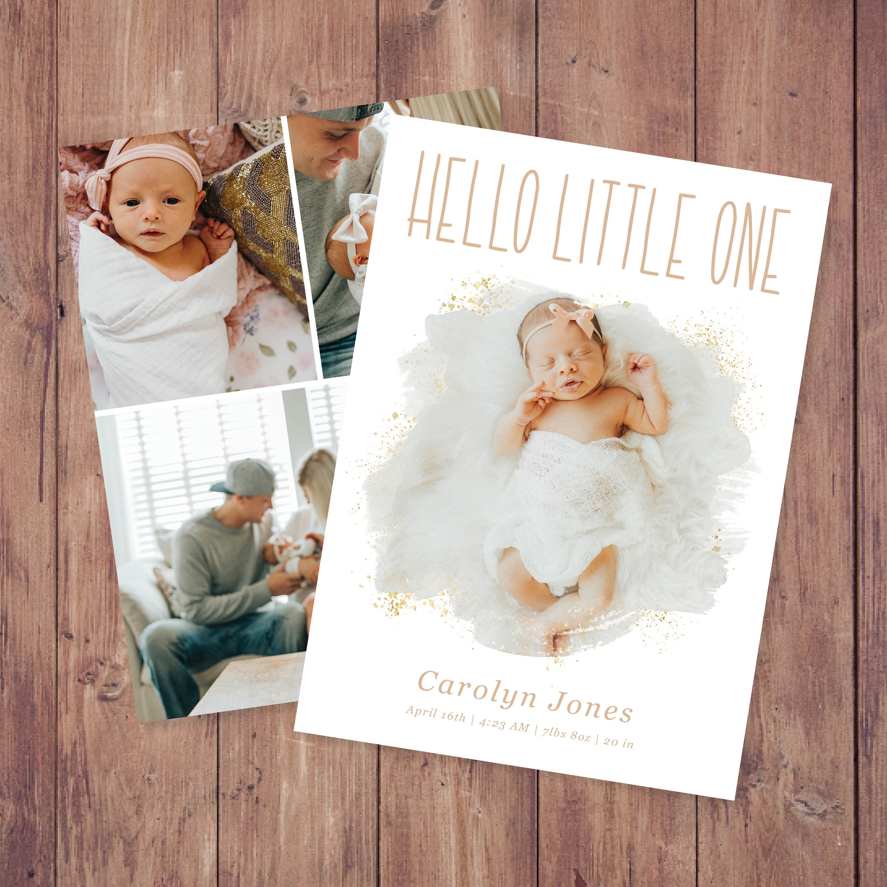 Custom Photoshop PSD File Personalized Birth Announcement Digital ...