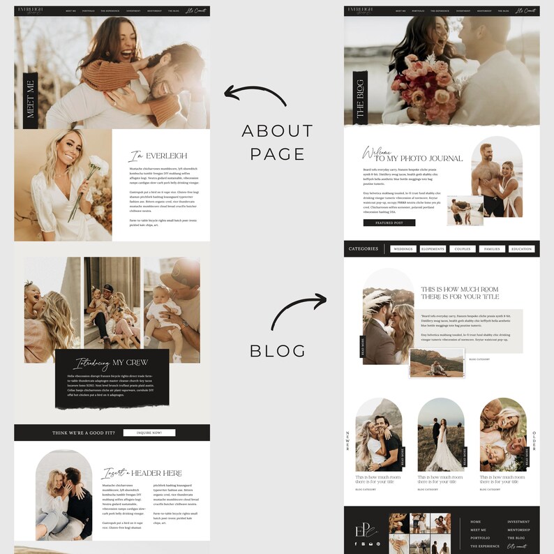 Harlow SHOWIT Website Template Photographer Website Template - Etsy
