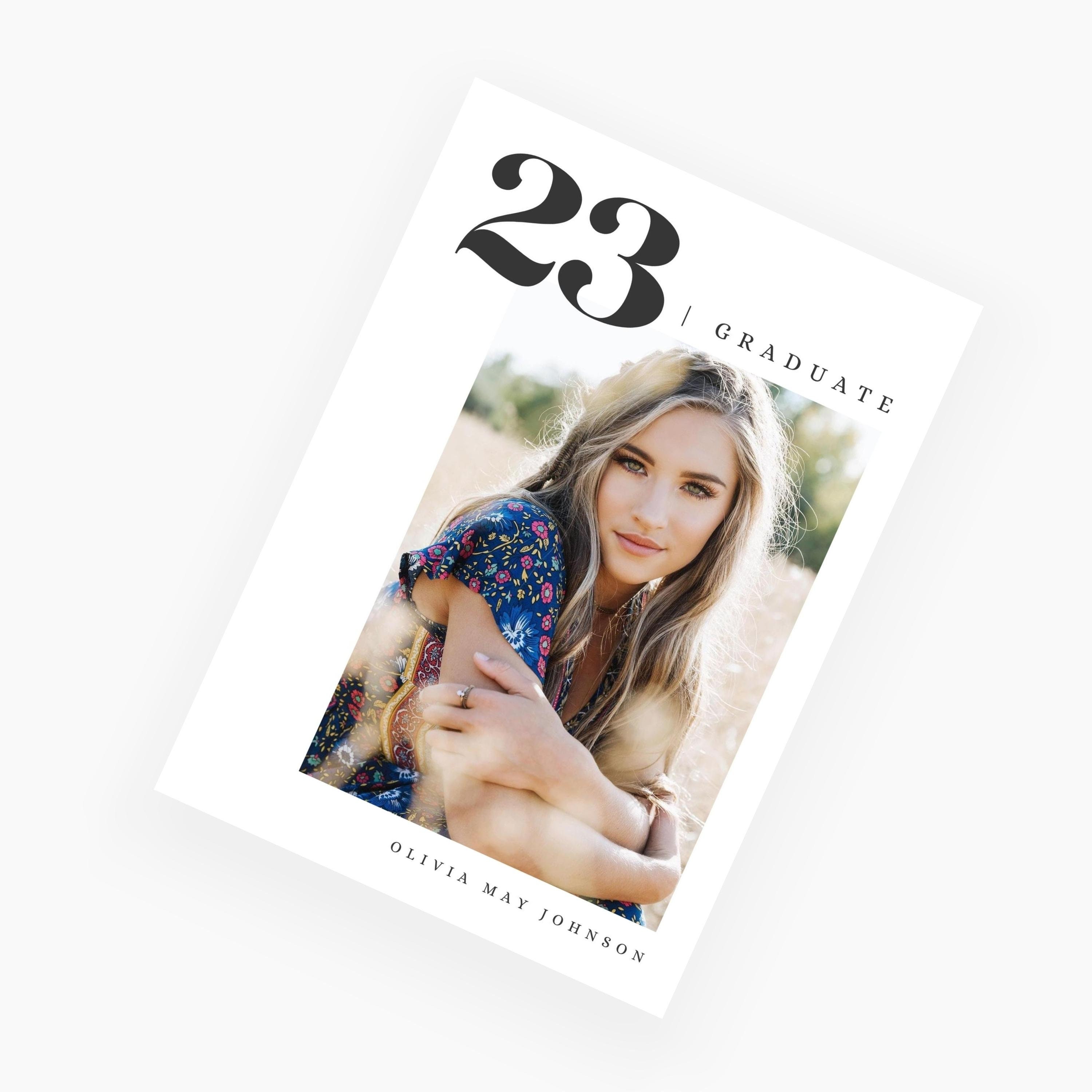 CANVA Graduation Invitation Template With Photo Card Editable - Etsy