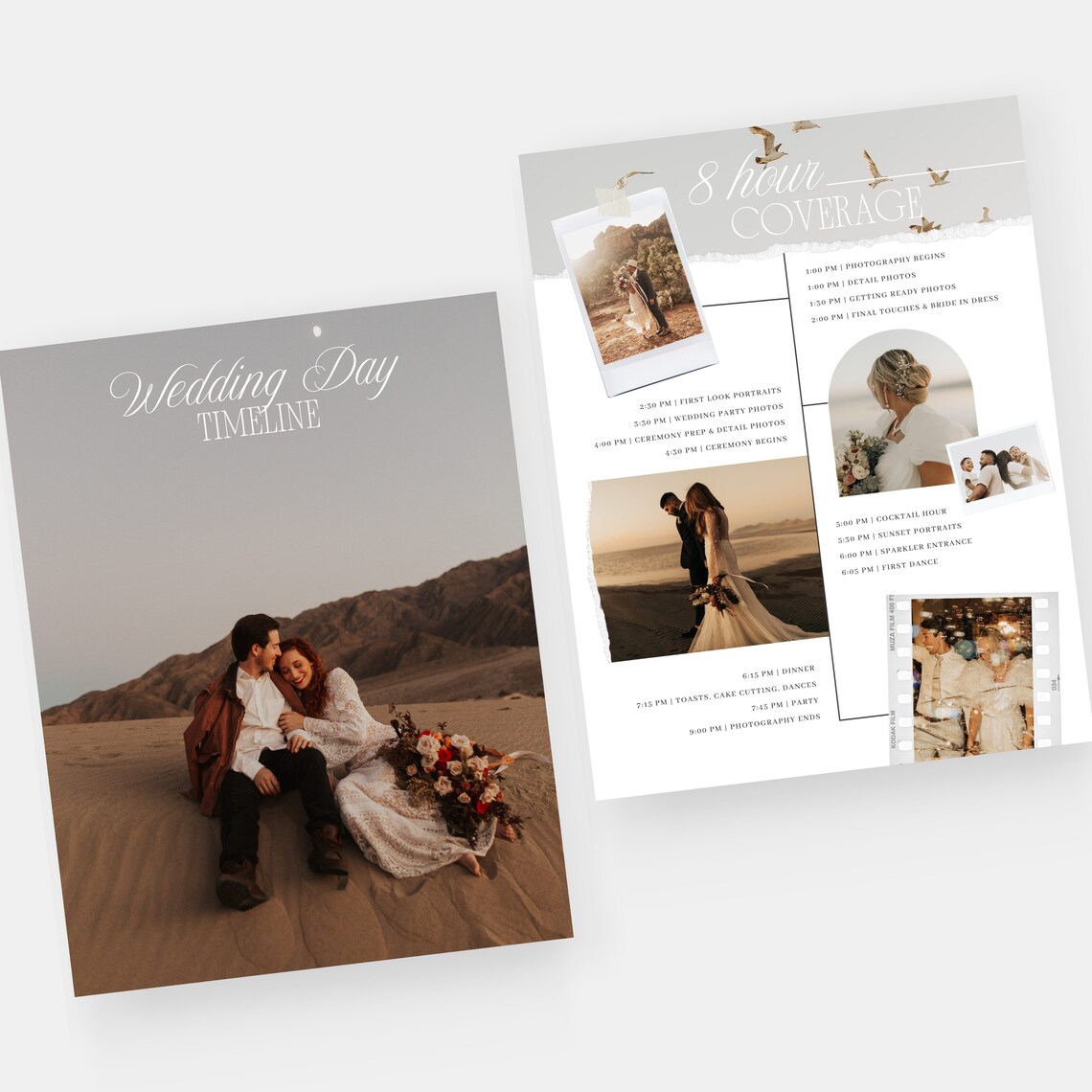 Sophia CANVA Photography Wedding Day Timeline Schedule - Etsy