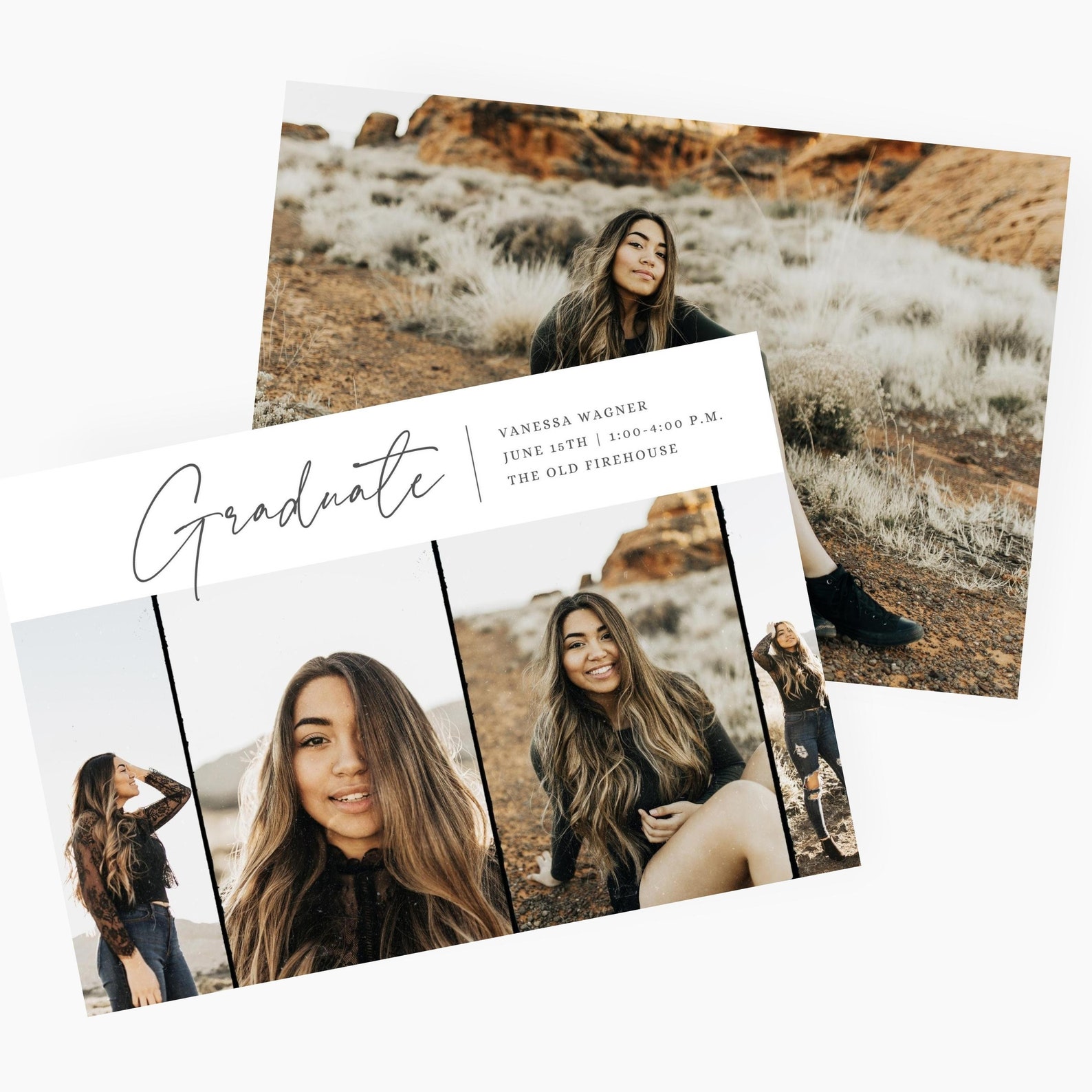 CANVA Graduation Invitation Template With Photo Card Editable - Etsy