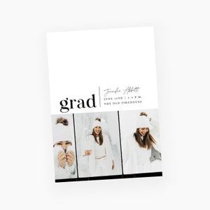 CANVA Graduation Invitation Template With Photo Card Editable - Etsy