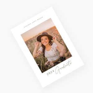 CANVA Graduation Invitation Template With Photo Card Editable Senior ...