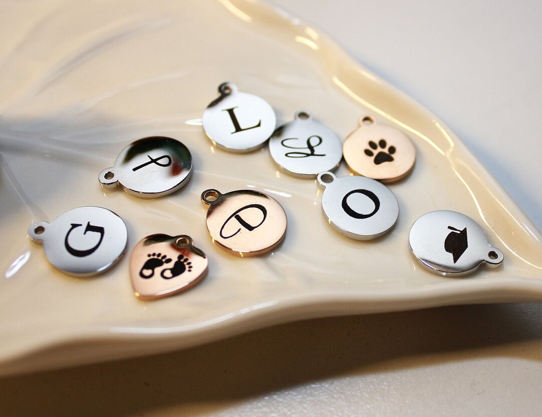 1/2" Add on Initial or Symbol Charm to Any Item in My Shop - Etsy