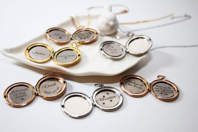 Personalized Locket Necklace Locket Necklace Gold Silver - Etsy