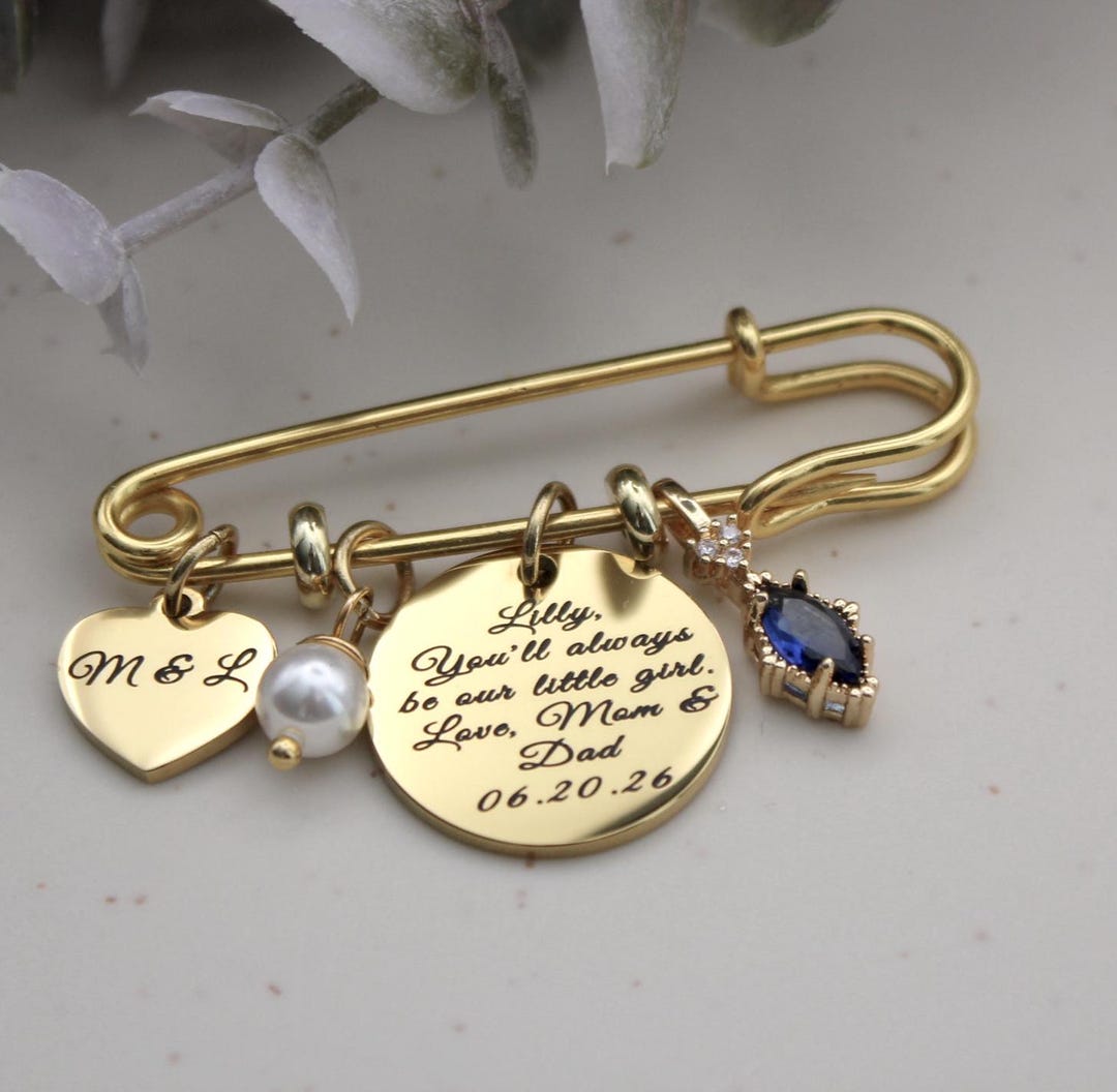 Something Blue Wedding Pin, Bouquet Pin With Custom Charm, Something ...