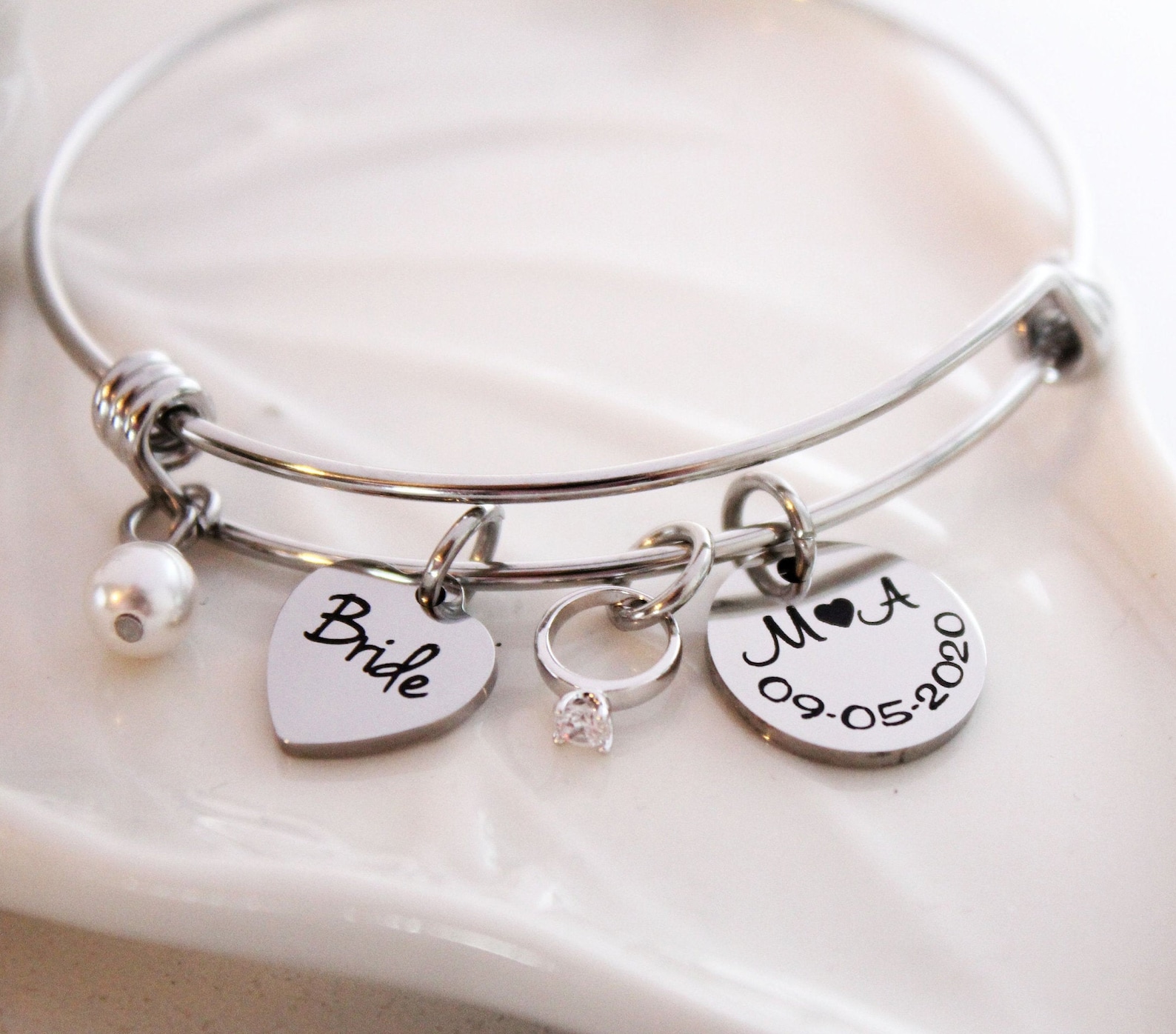Bride Bracelet Personalized Bride Bracelet Bride Date | Etsy