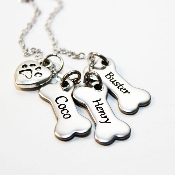Dog Name Necklace - Etsy