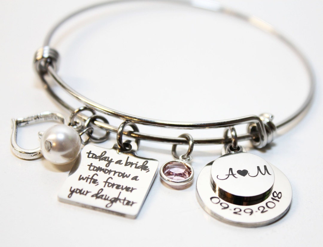 Mother of the Bride Bracelet, Personalized Mother of the Bride Bracelet ...