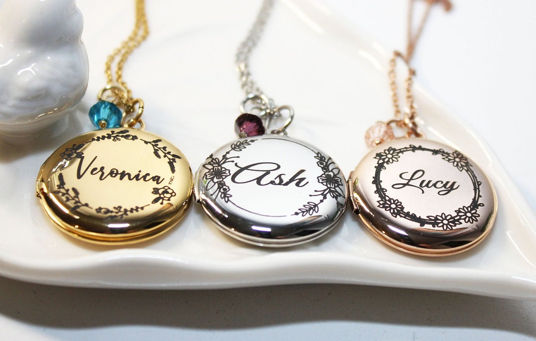 Flower Girl Locket Necklace, Flower Girl Locket, Personalized Flower ...