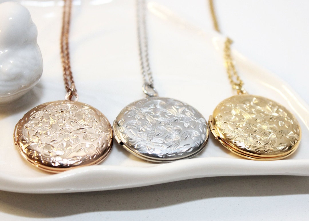 Personalized Locket Necklace, Locket Necklace, Gold Silver Rose Gold ...