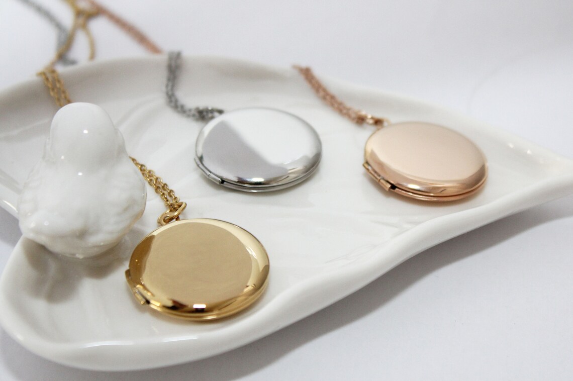 Personalized Locket Necklace Locket Necklace Gold Silver | Etsy