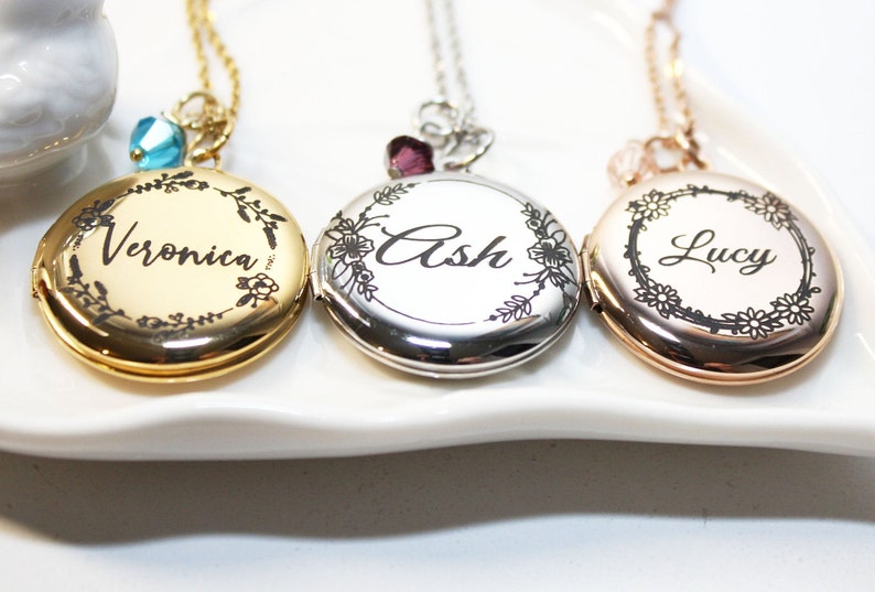 Personalized Locket Necklace Locket Necklace Gold Silver - Etsy