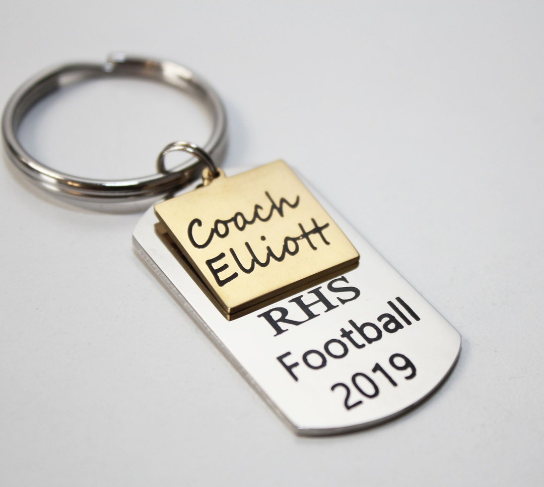 Football Coach Keychain, Football Coach Gift, Personalized Football ...
