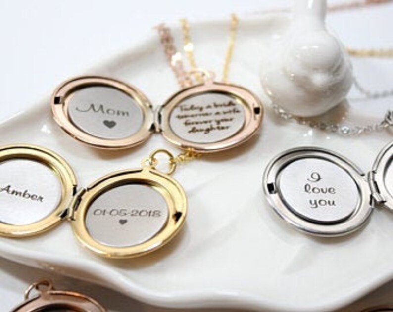 Personalized Locket Necklace Locket Necklace Rose Gold | Etsy