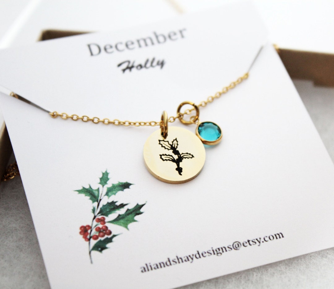 December Birth Flower Necklace, December Necklace, December Jewelry ...